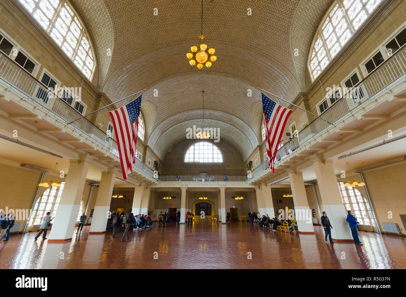 USA, New York, New York Harbor, Ellis Island Immigration Museum in ...