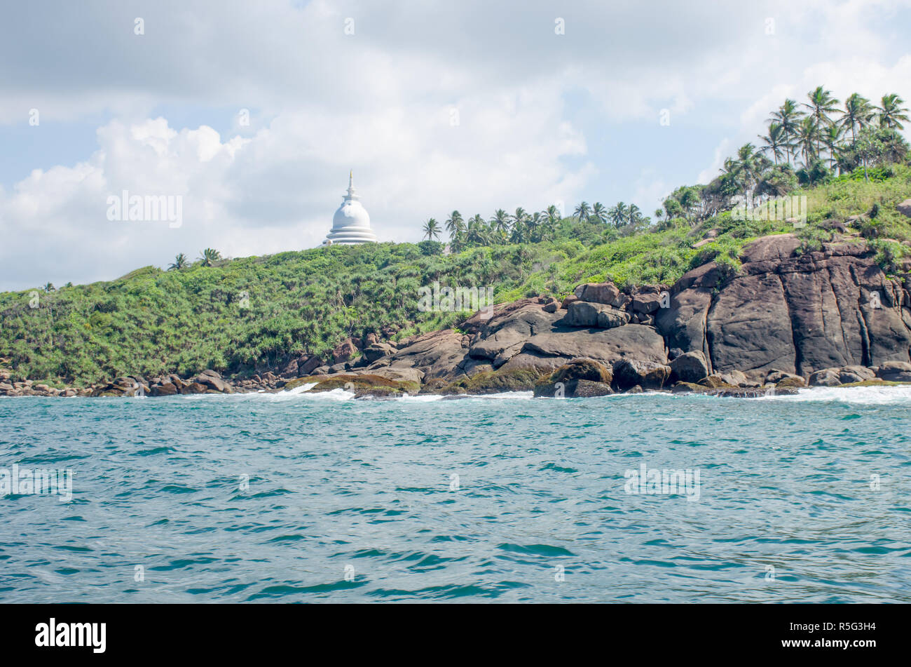 Landscape of the coast of the Indian Ocean in Sri Lanka a view from the ...