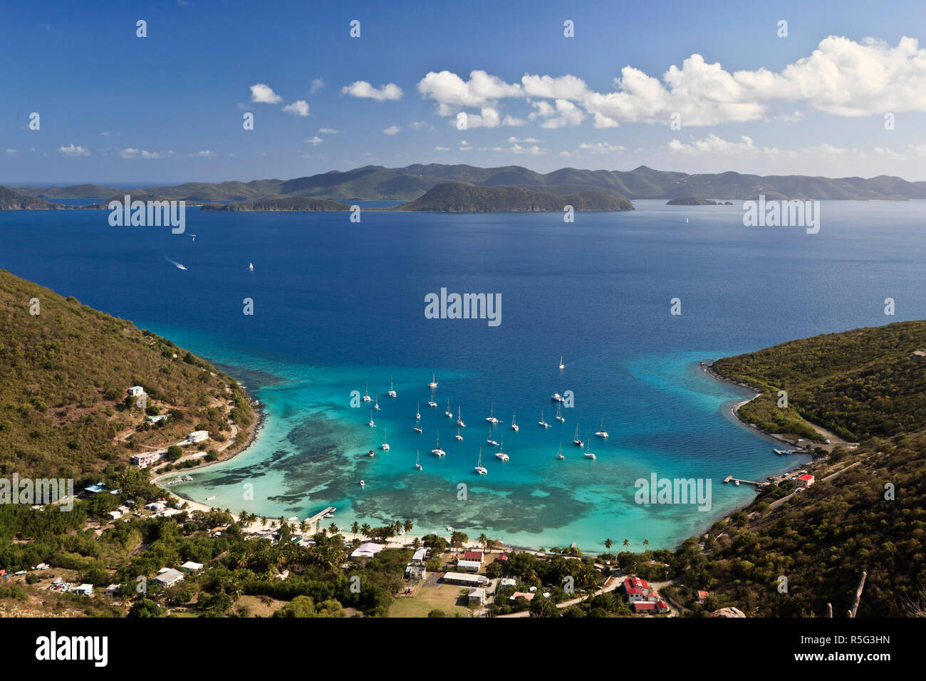 Caribbean, British Virgin Islands, Jost Van Dyke, Great Harbour village ...