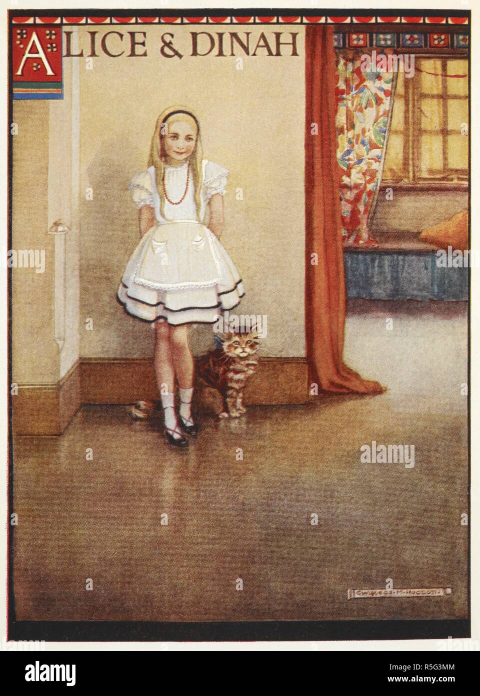 Alice and Dinah the tabby cat. Alice's adventures in wonderland / by ...