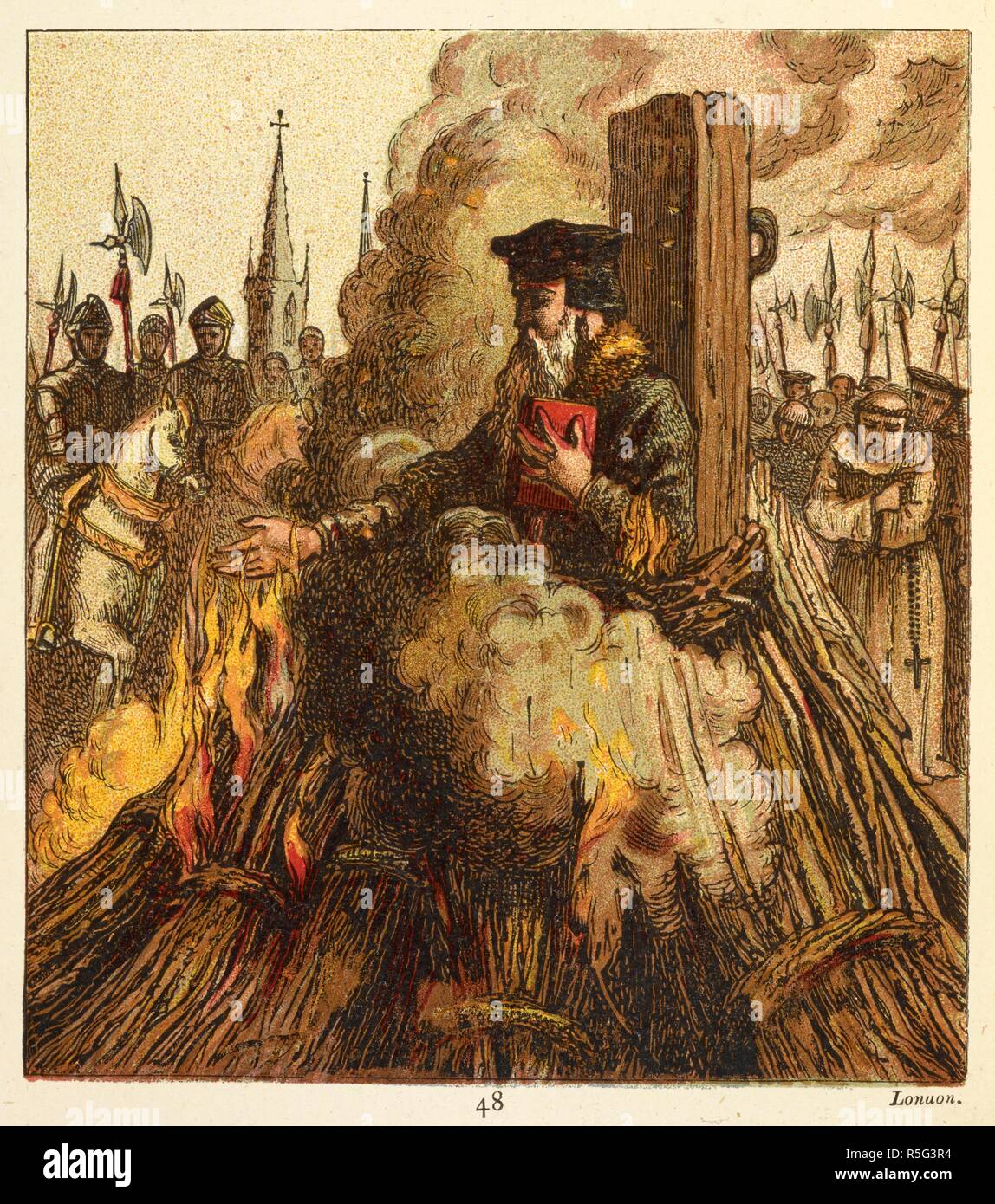 The burning of thomas cranmer burning hi-res stock photography and ...