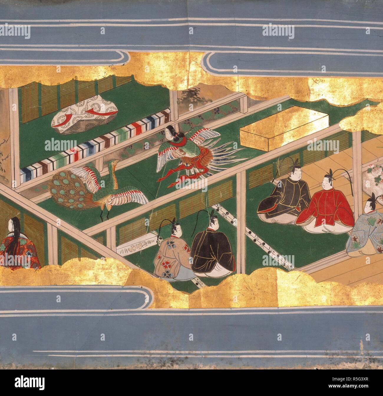 Peacock and 'Kalavinka' bird. Hashidate no Honji ('The True Form of ...