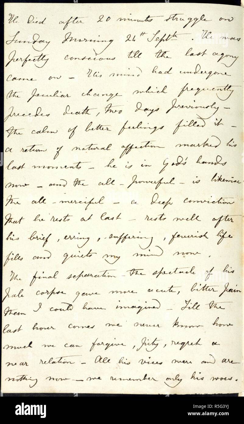 Letter of Charlotte Bronte. Haworth, co. York; 1848. (Whole folio ...