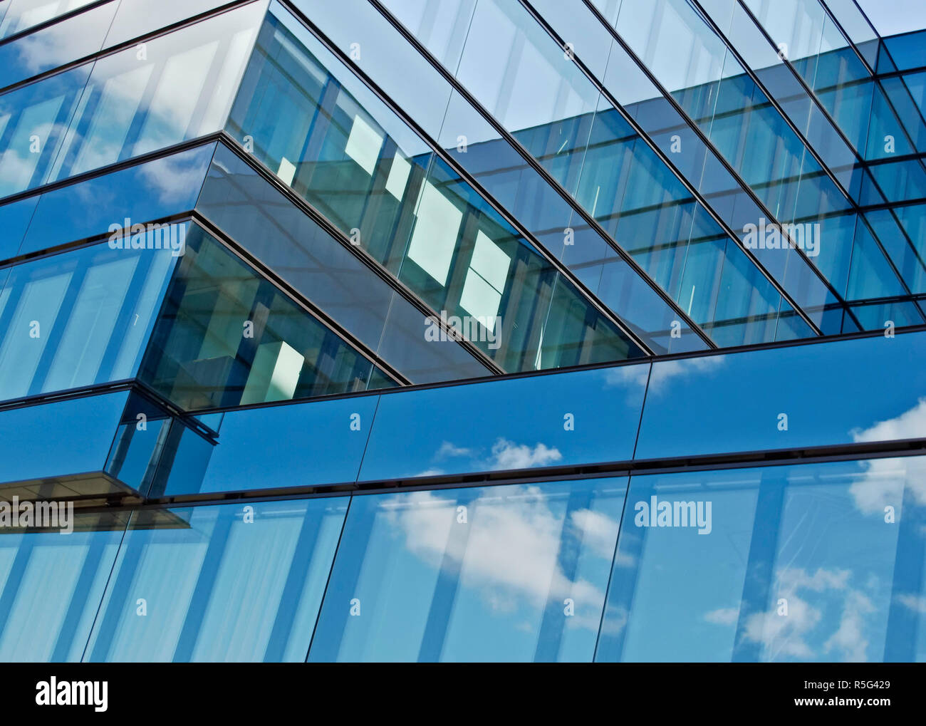 Shiny reflections of business buildings in Zurich (Züri west Stock ...