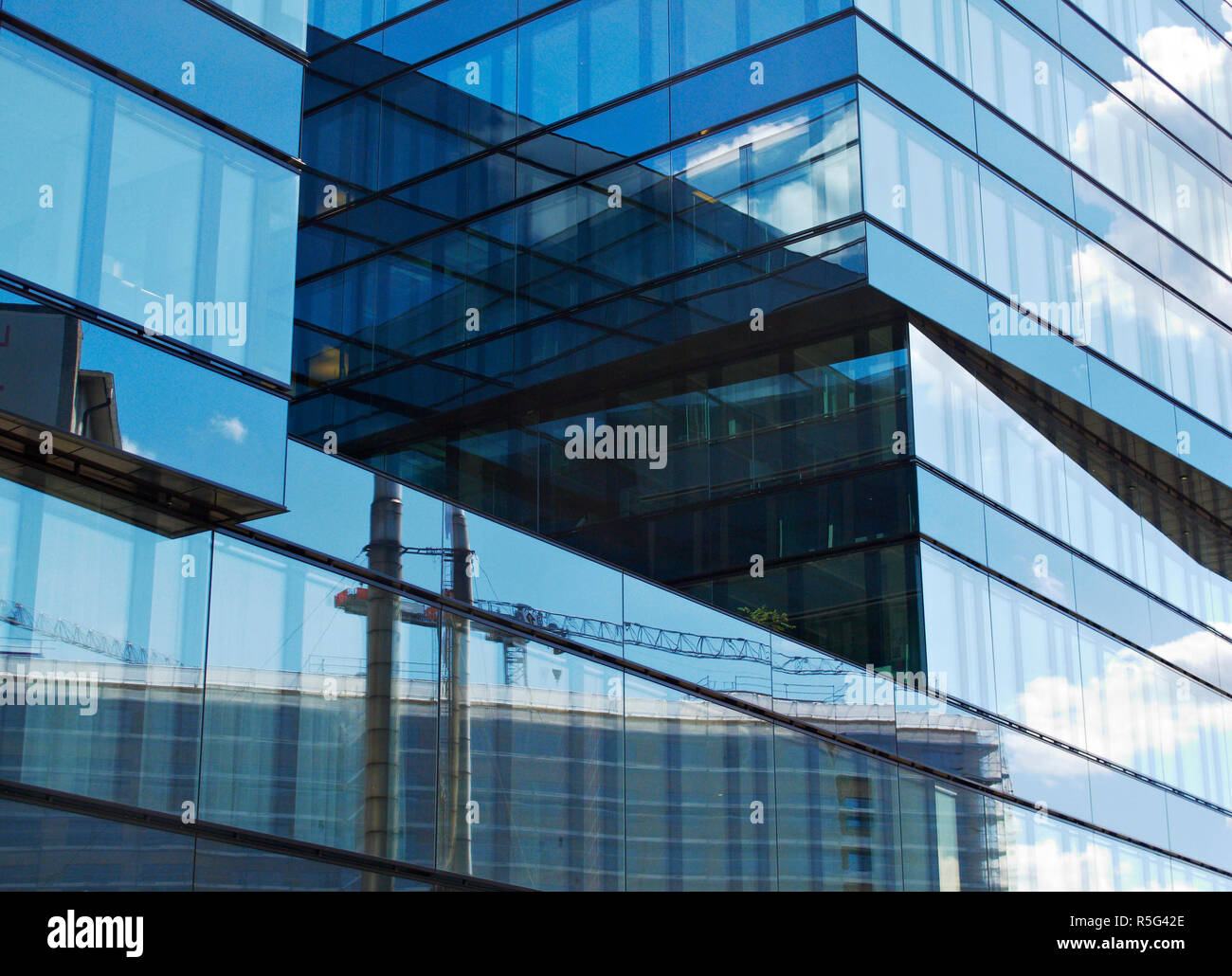 Shiny reflections of business buildings in Zurich (Züri west Stock ...