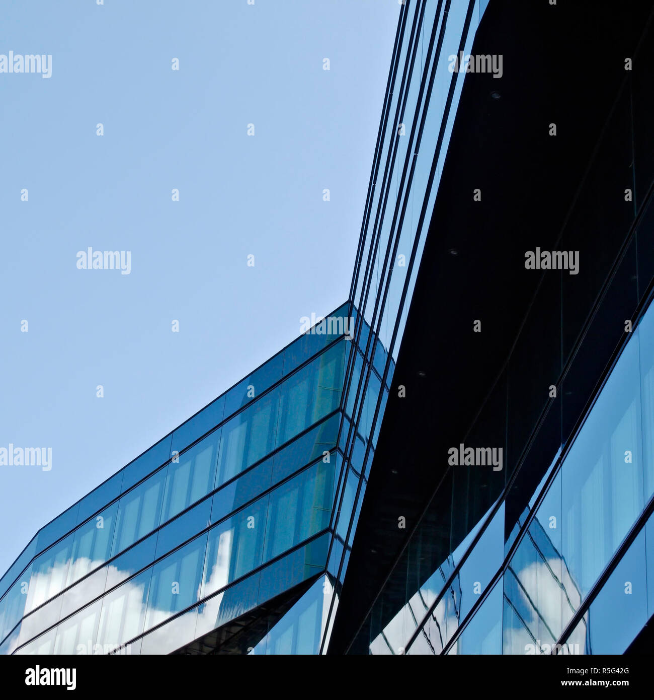 Shiny reflections of business buildings in Zurich (Züri west Stock ...