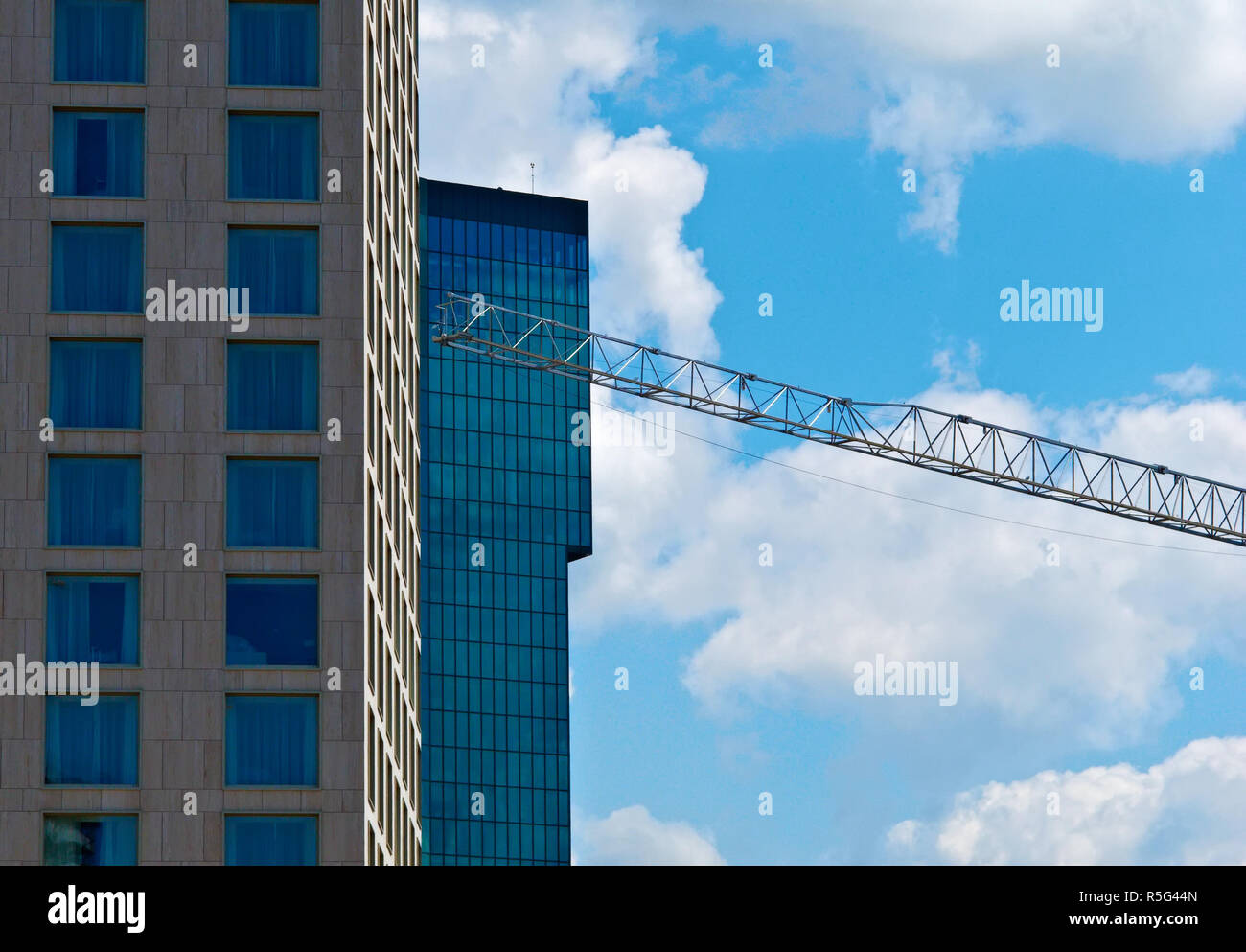 Buildings in Zurich west. Shiny fronts of business buildings Stock ...