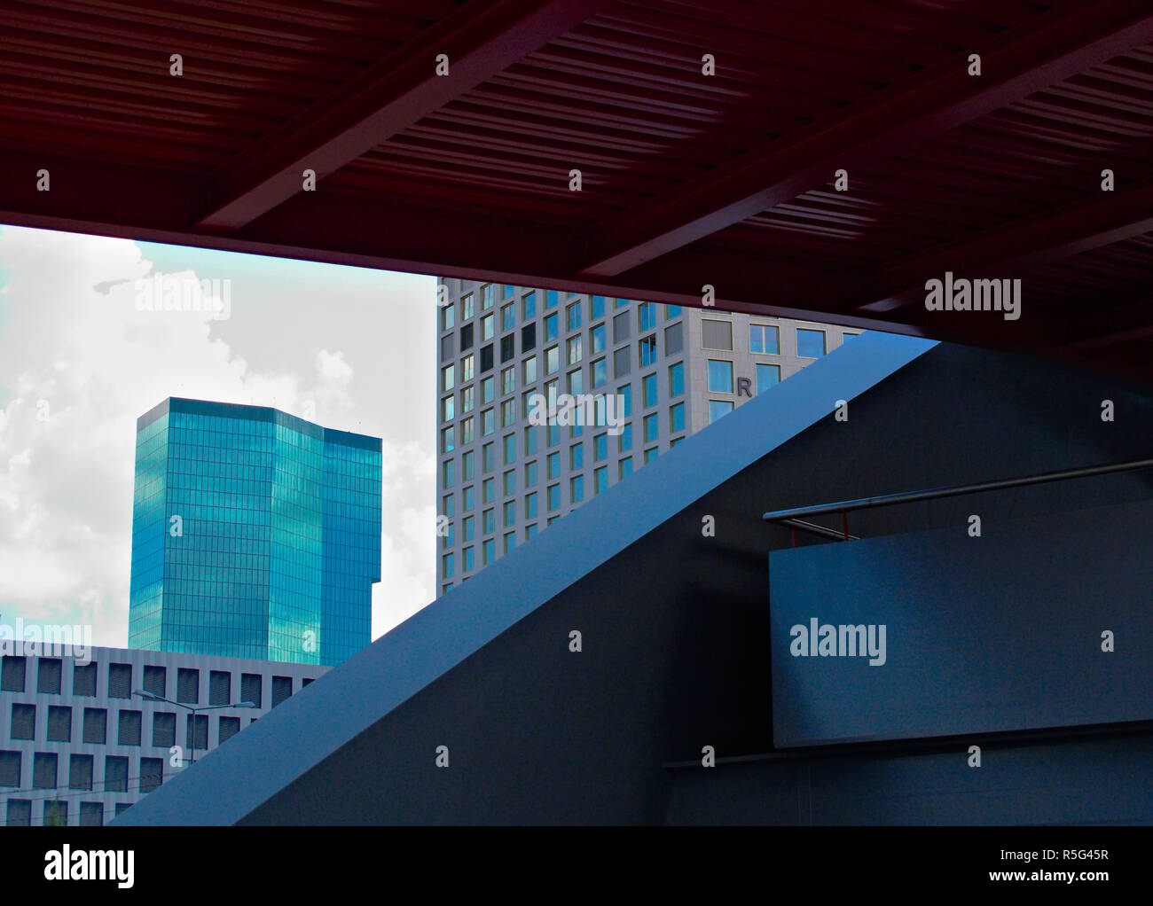 Buildings in Zurich west. Shiny fronts of business buildings Stock ...