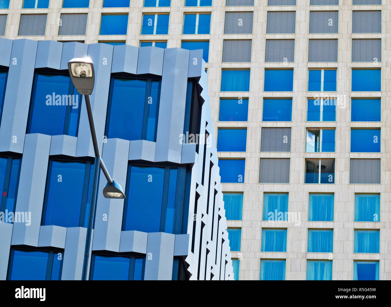 Buildings in Zurich west. Shiny fronts of business buildings Stock ...
