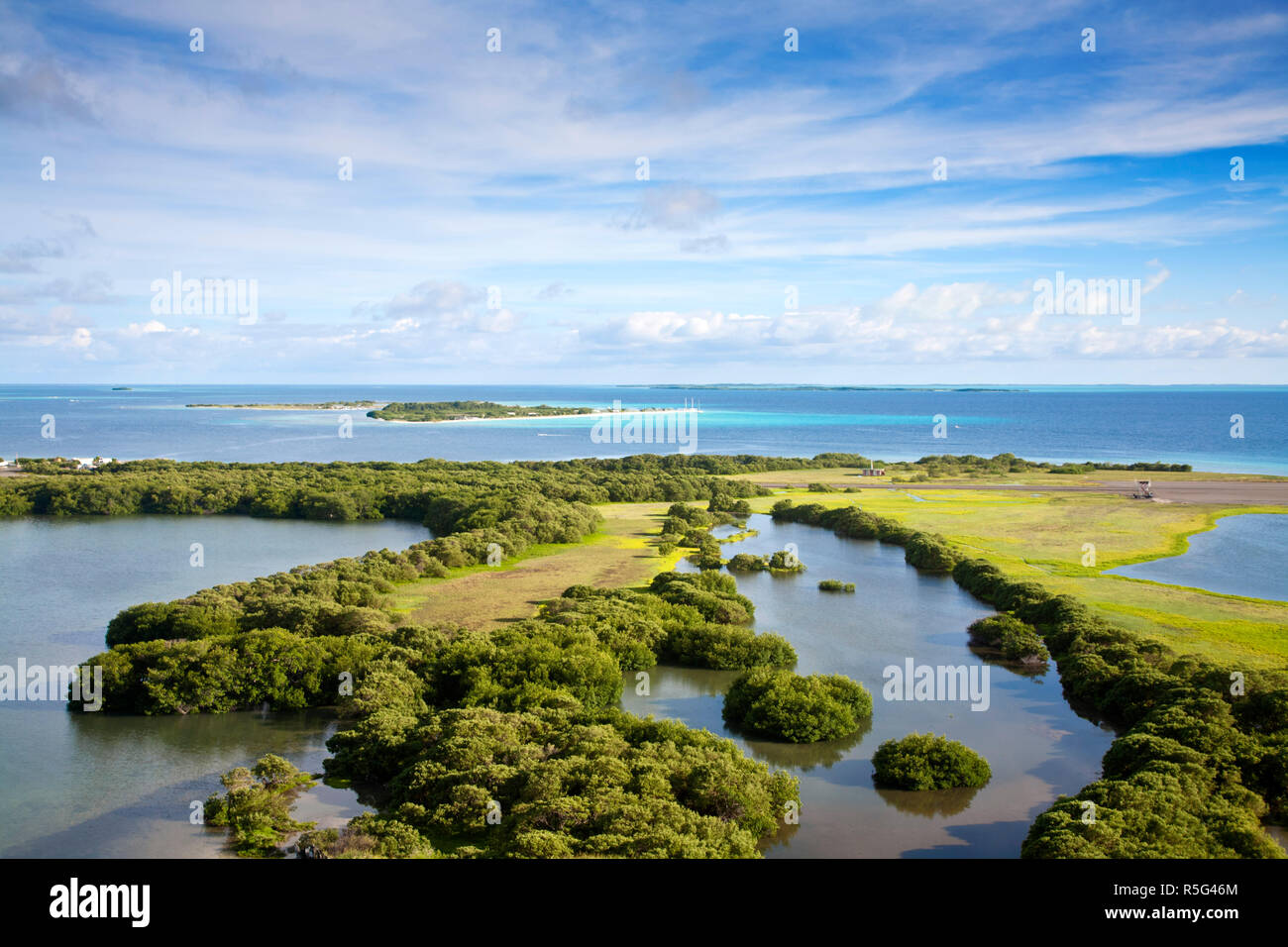 Venezuela, Archipelago Los Roques National Park, View of Gran Roque ...