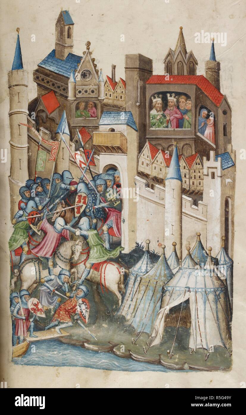 Encampment of the Greeks, and battle outside Troy; from the Second ...