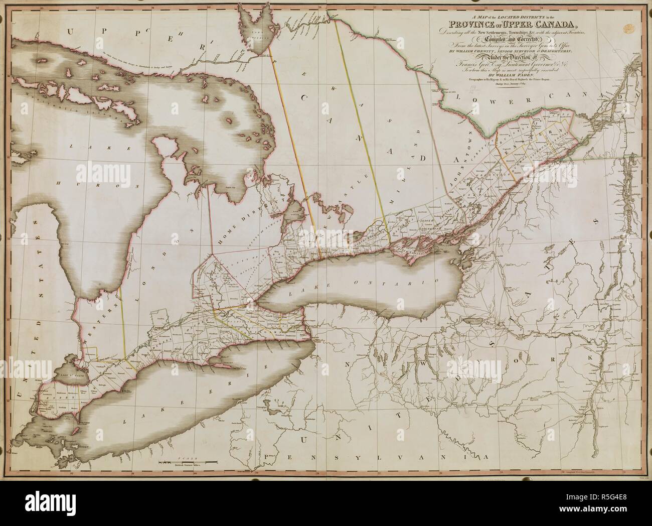 A Map of the located districts in the Province of Upper Canada ...
