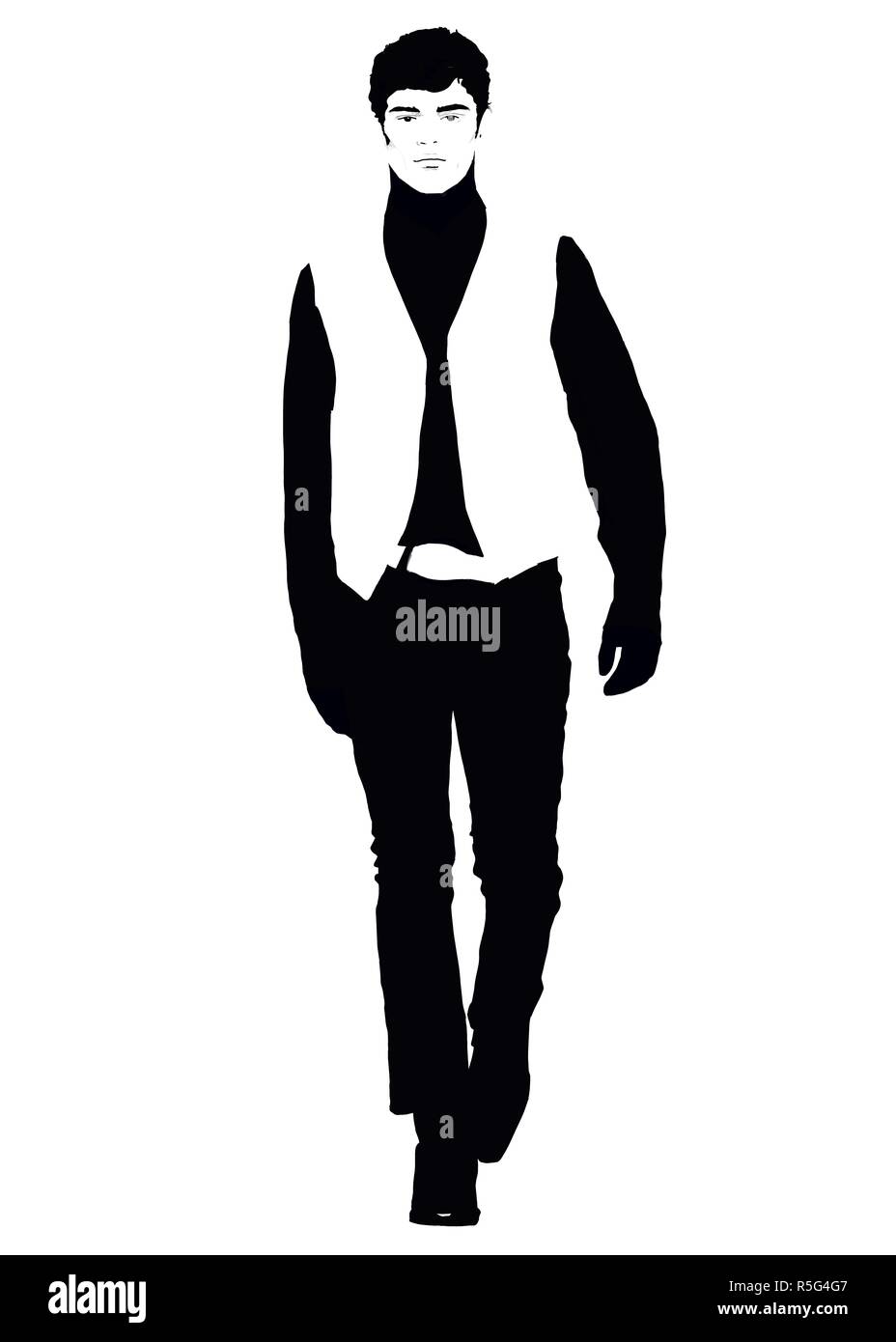 Male model fashion illustration Stock Photo - Alamy