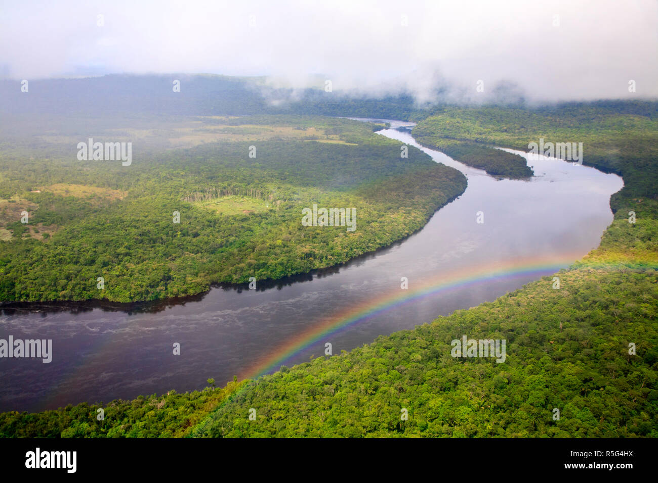 Venezuela, Aerial view of Canaima National Park Stock Photo - Alamy