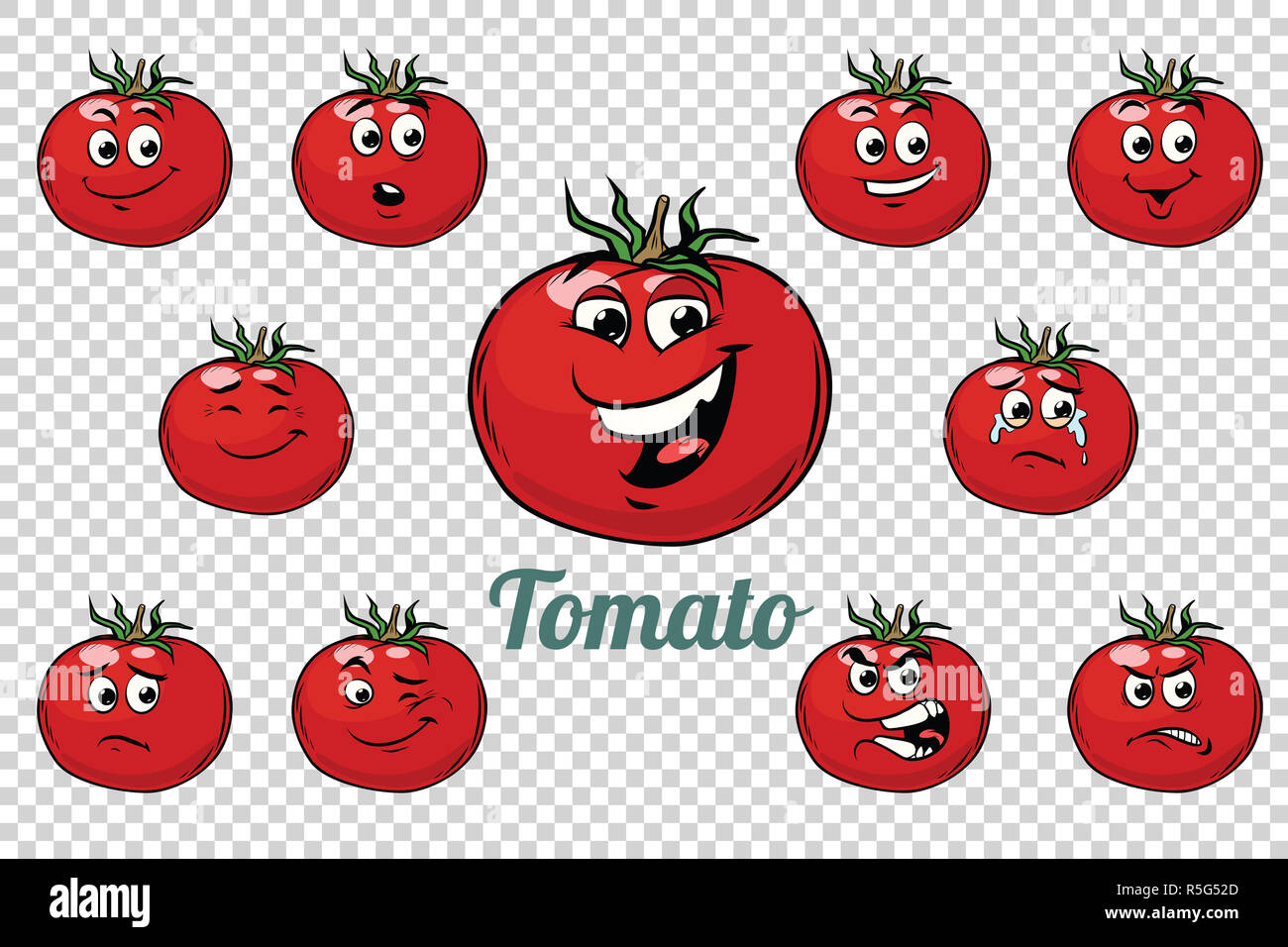 tomato emotions characters collection set Stock Photo - Alamy