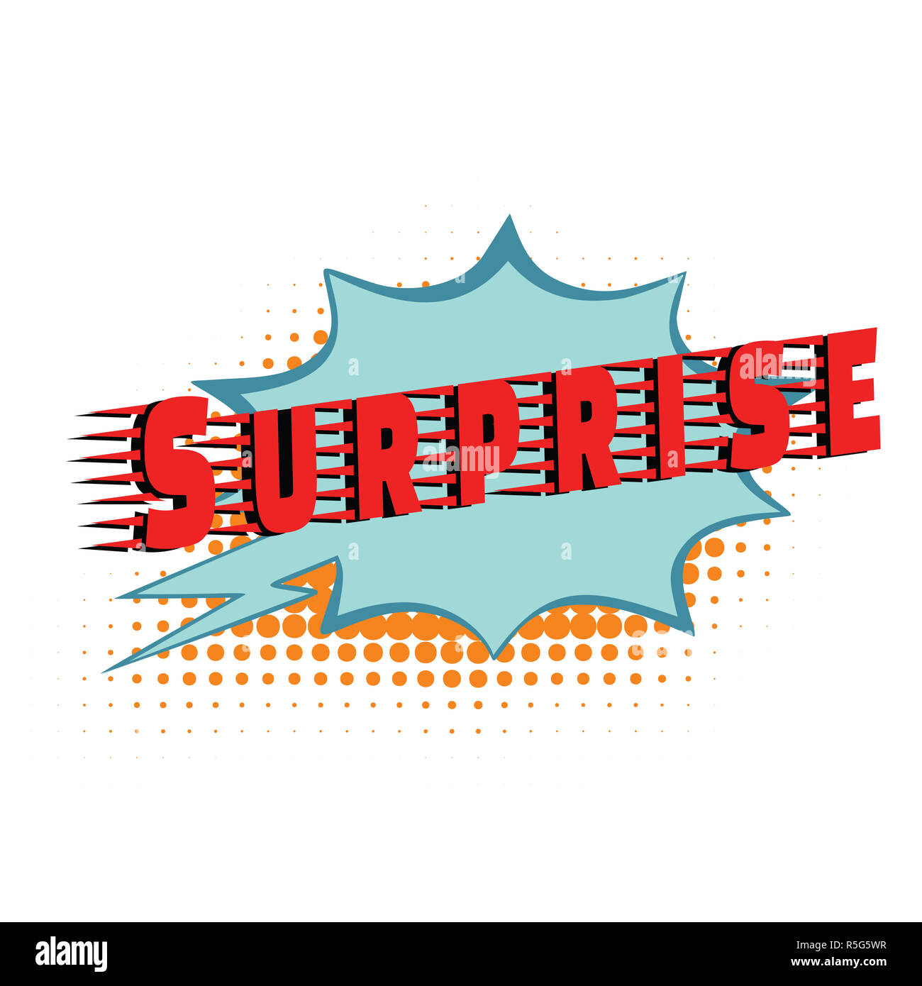 surprise text comic word Stock Photo - Alamy