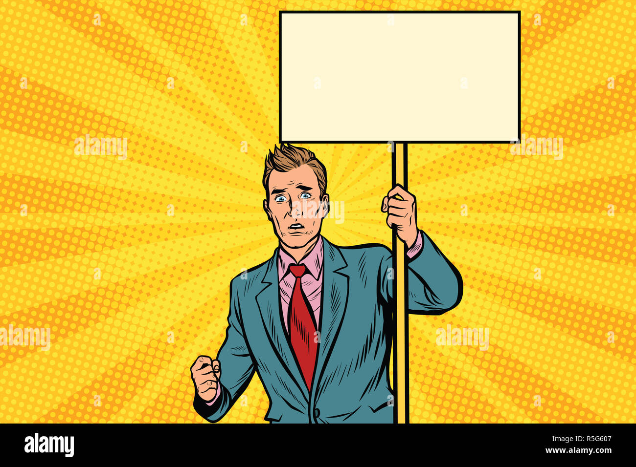 protester businessman with a placard at the rally Stock Photo - Alamy