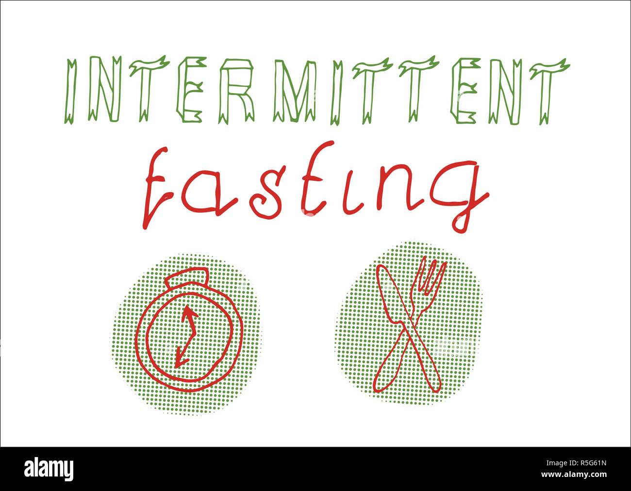 Intermittent fasting hand drawn slogan, lettering. Vector illustration ...