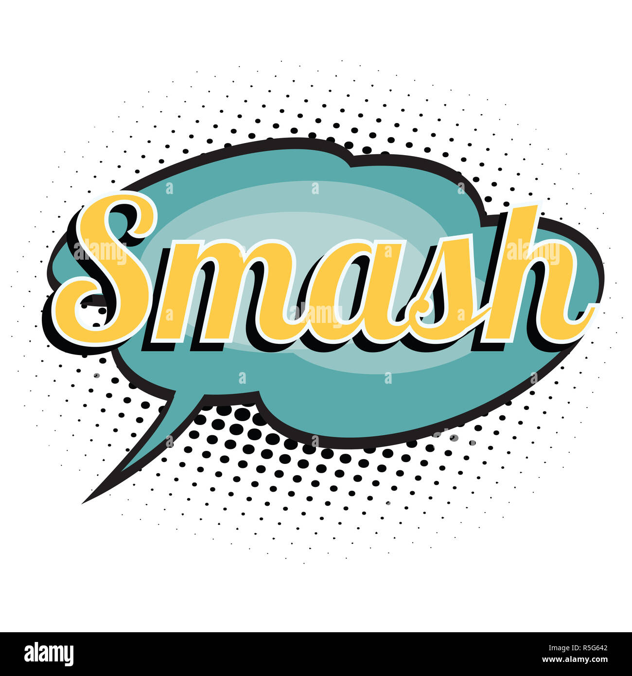 Smash explosion speech bubble Cut Out Stock Images & Pictures - Alamy