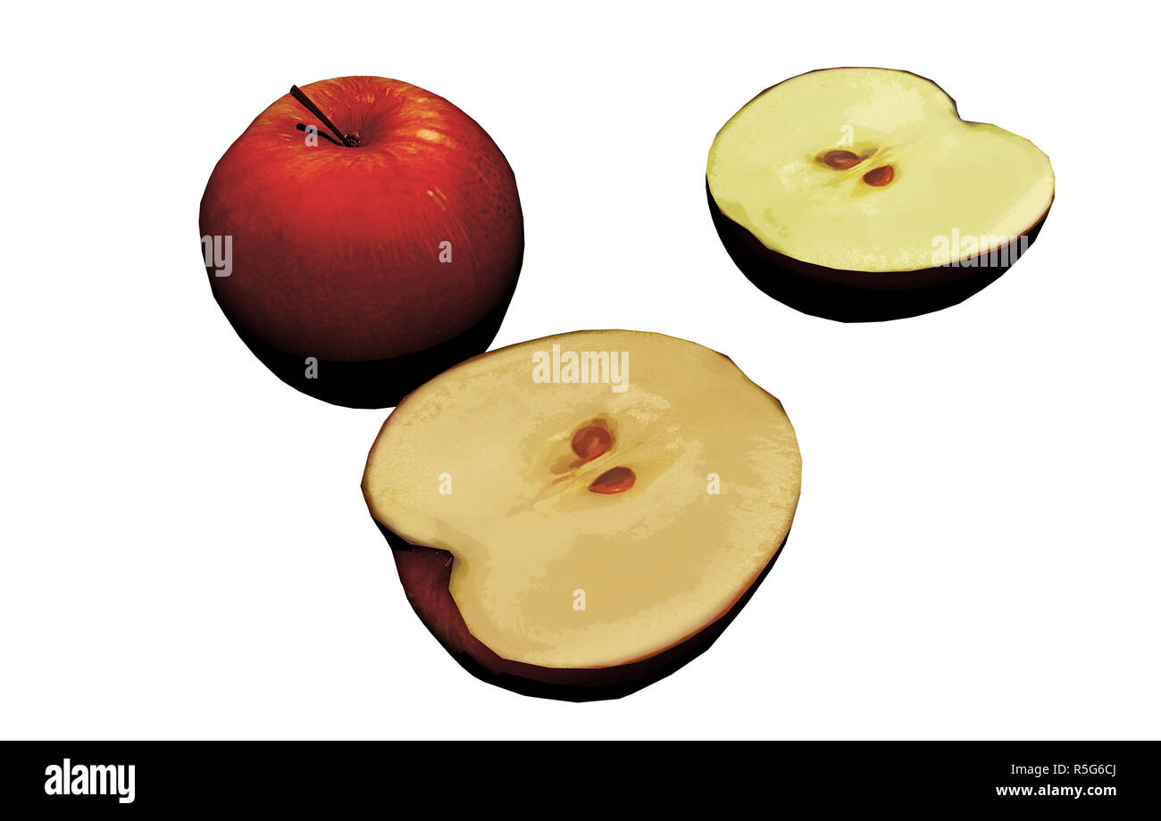 Apfel apfelstiel Cut Out Stock Images & Pictures - Alamy