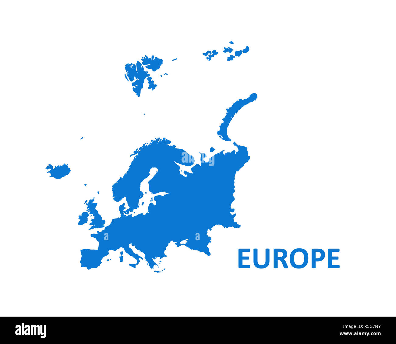 Europe Continent Map. vector illustration on white background Stock ...