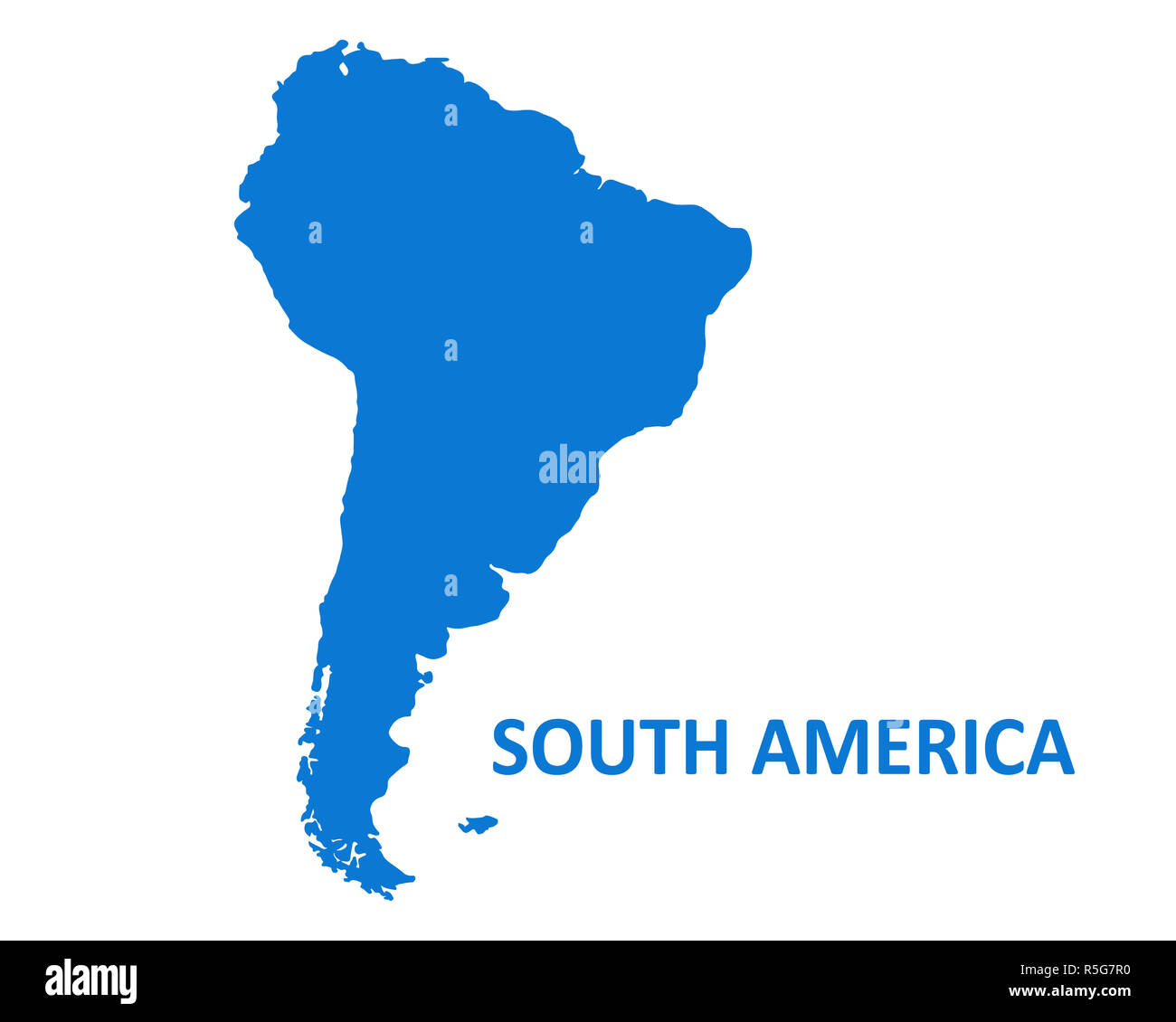 South America Continent Map. vector illustration on white background ...