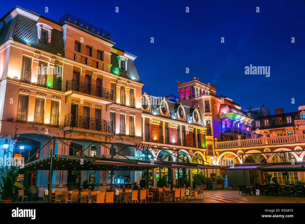 BATUMI, GEORGIA - OCT 28, 2018: Architecture of Batumi Piazza in the ...