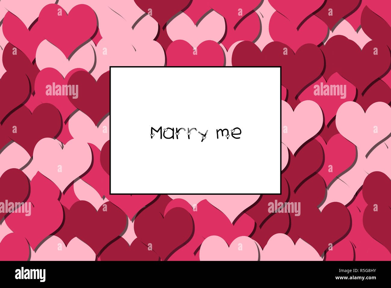 Marry me love card with Cherry Red hearts as a background Stock Photo ...