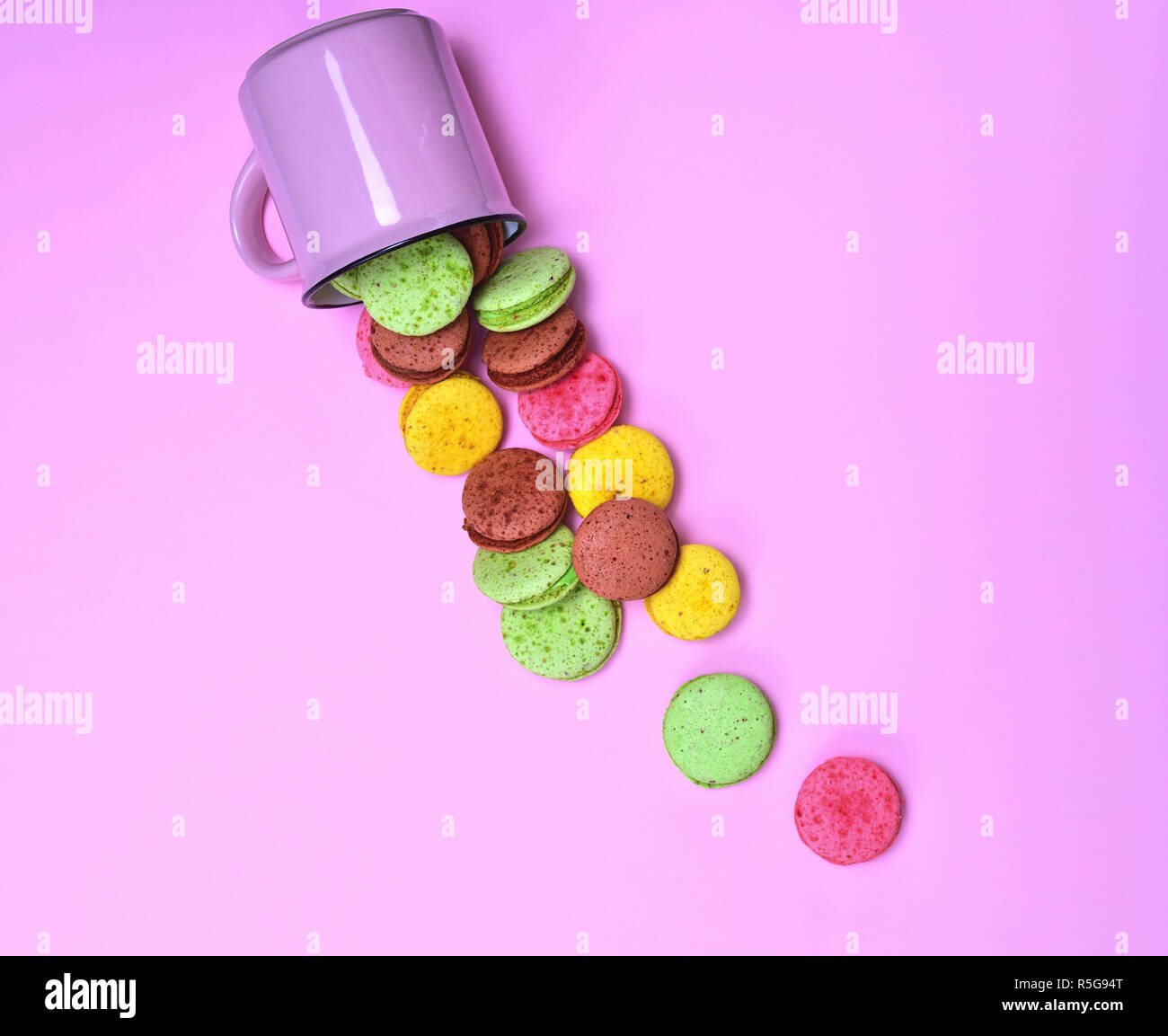 Colorful pastry made of egg whites and almond flour Stock Photo - Alamy