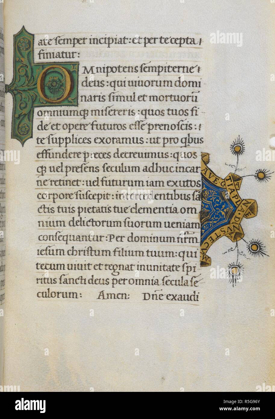 Text page with initial 'O'. Mirandola Hours. Italy, circa 1490-1499 ...