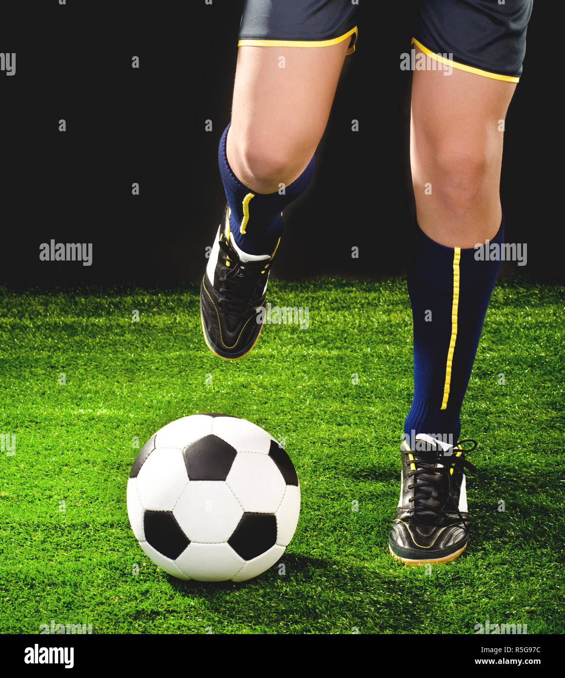 Close Up Football Boot Kicking High Resolution Stock Photography and ...