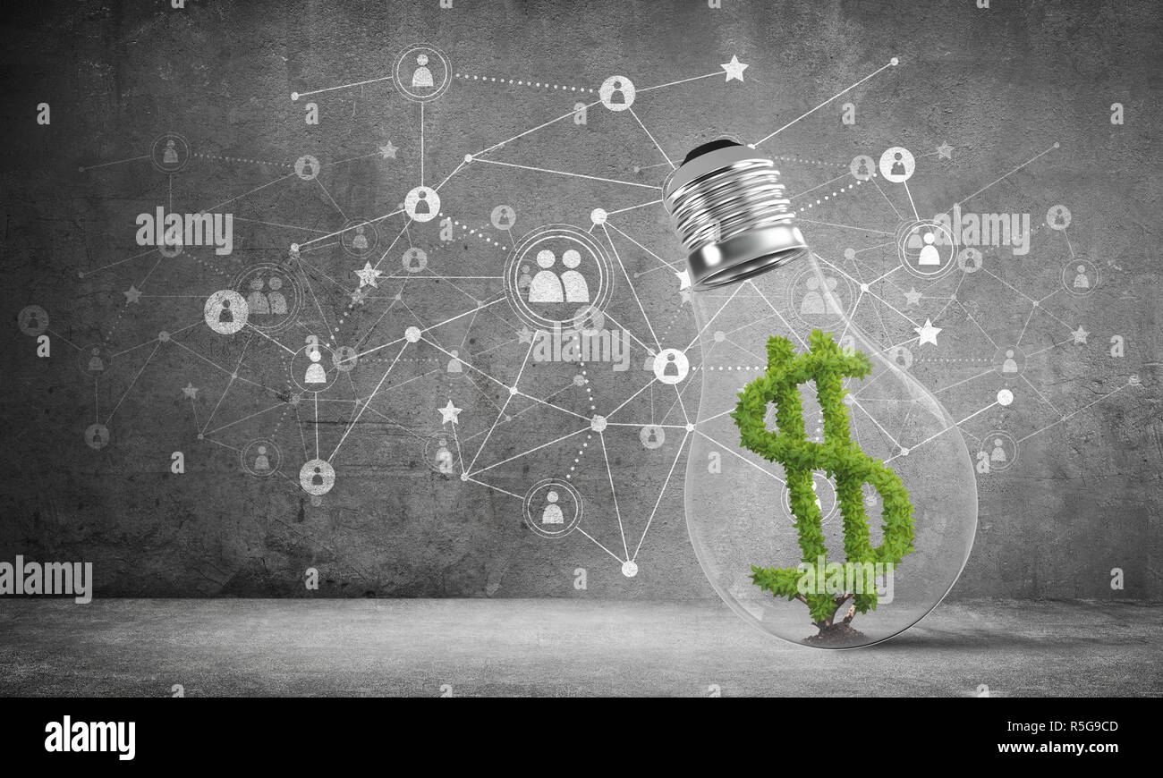 Dollar sign placed inside lightbulb Stock Photo - Alamy