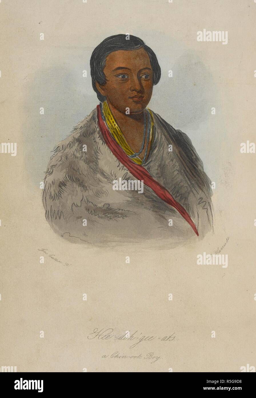 Hee-doh-gee-ats, a Chinook boy. Portrait of a Chinookan, a native ...