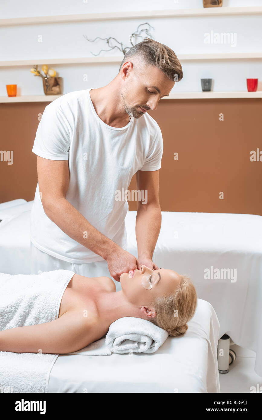Woman relaxing eye patches hi-res stock photography and images - Alamy