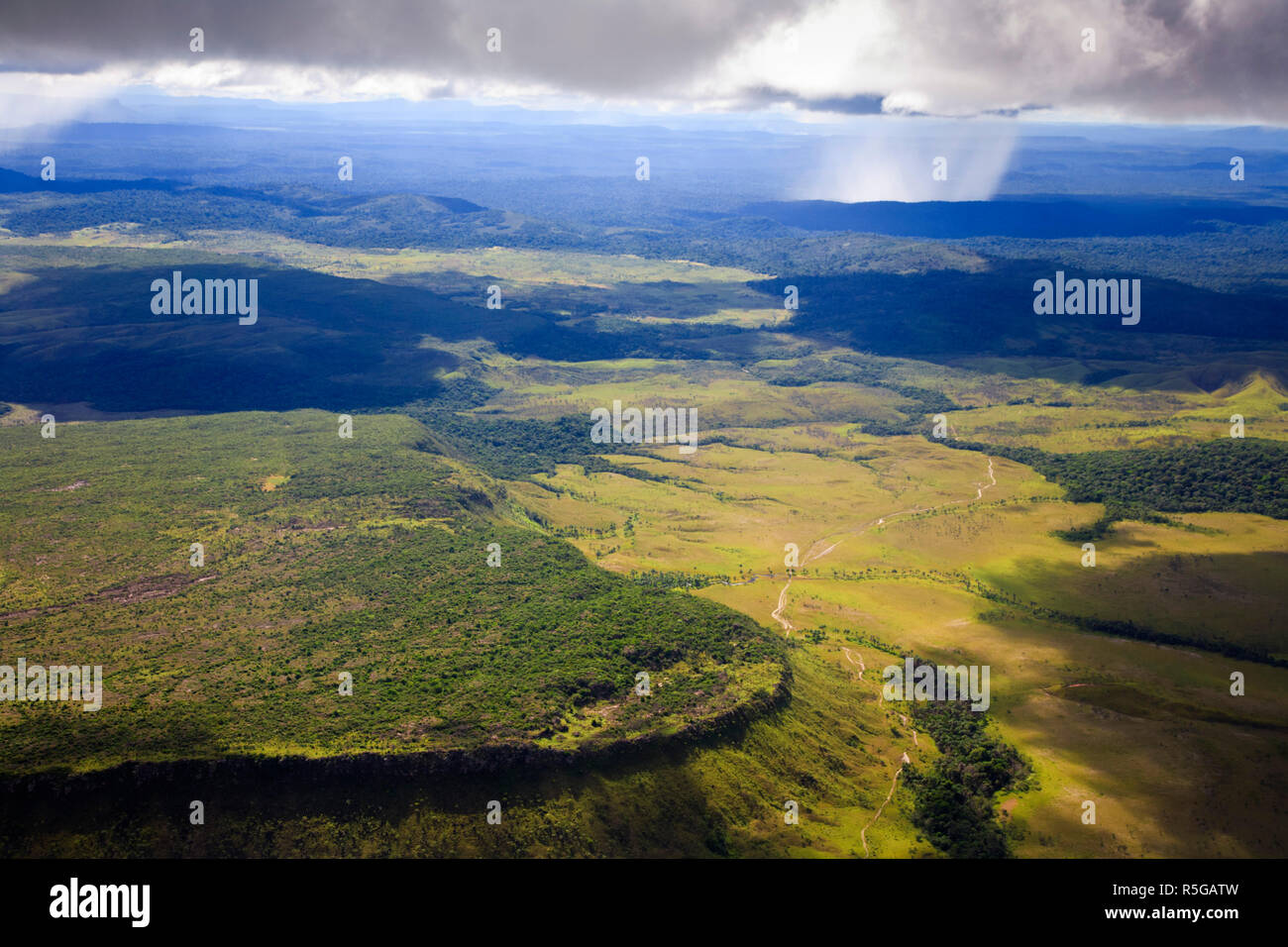 Venezuela, Aerial view of Canaima National Park Stock Photo - Alamy