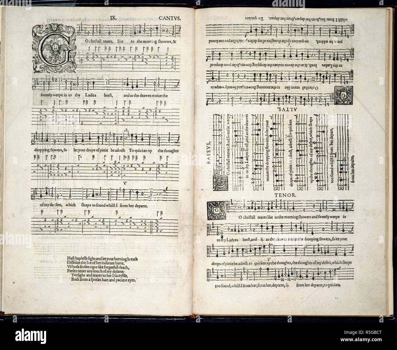 Two pages of printed music in table-book format. The First Book of ...