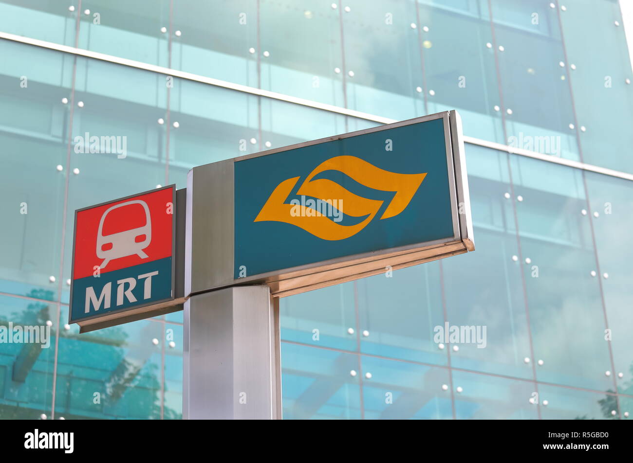 MRT Singapore subway system. MRT is a rapid transit system forming the ...