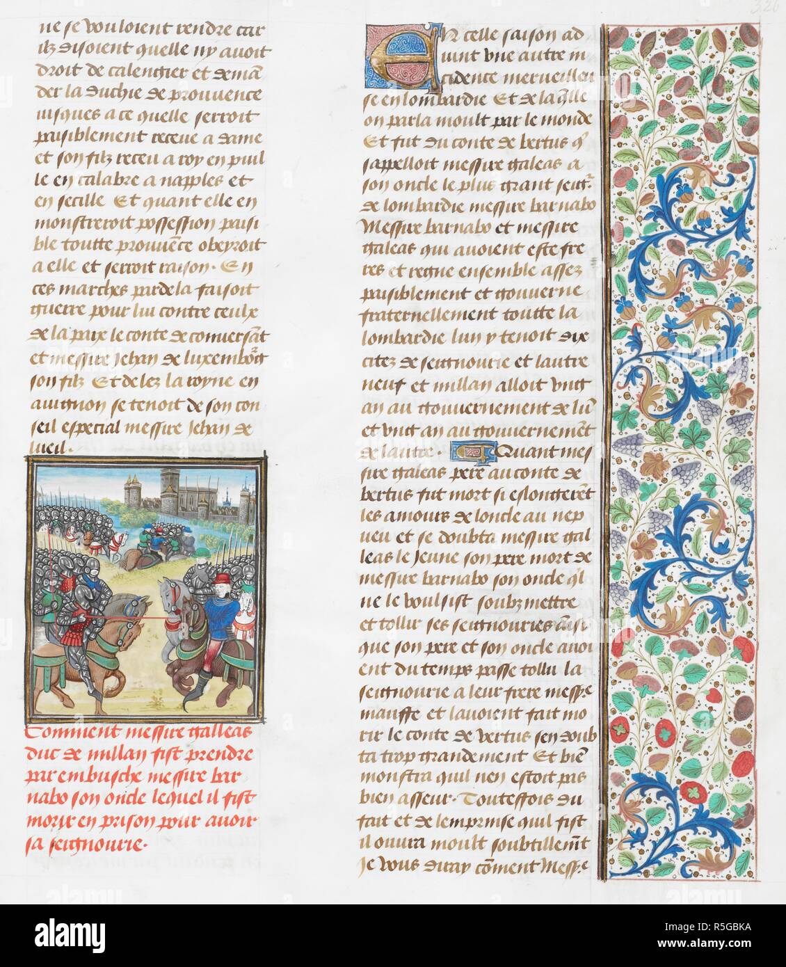 Two opposing armies. Jean Froissart, Chroniques , vol. 2. (Froissart's ...