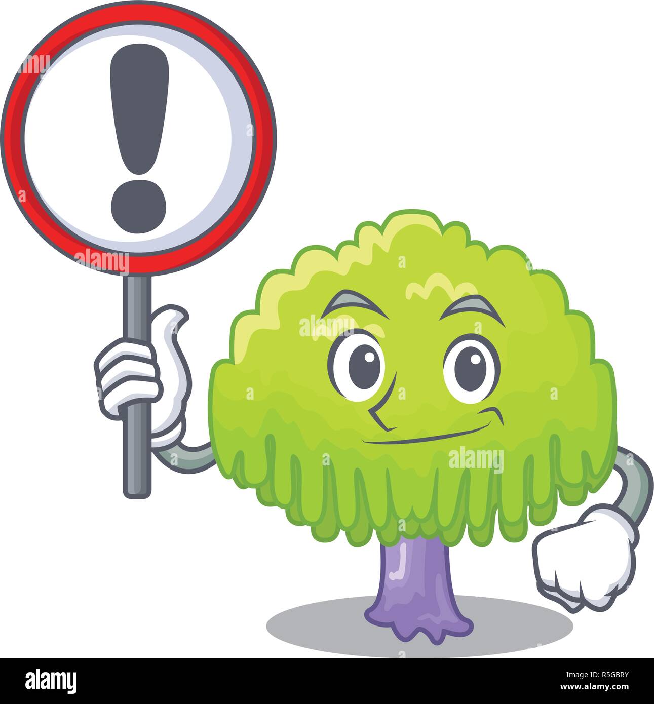 With sign isolated weeping willow on the mascot vector illustration ...