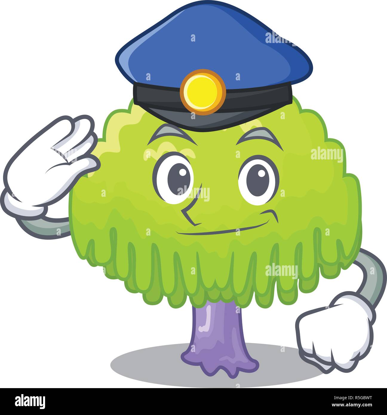 Police isolated weeping willow on the mascot vector illustration Stock ...