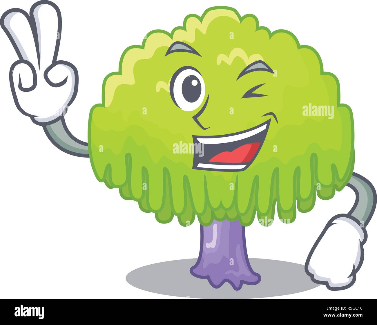 Two finger drawing of willow tree shape cartoon vector illustration ...