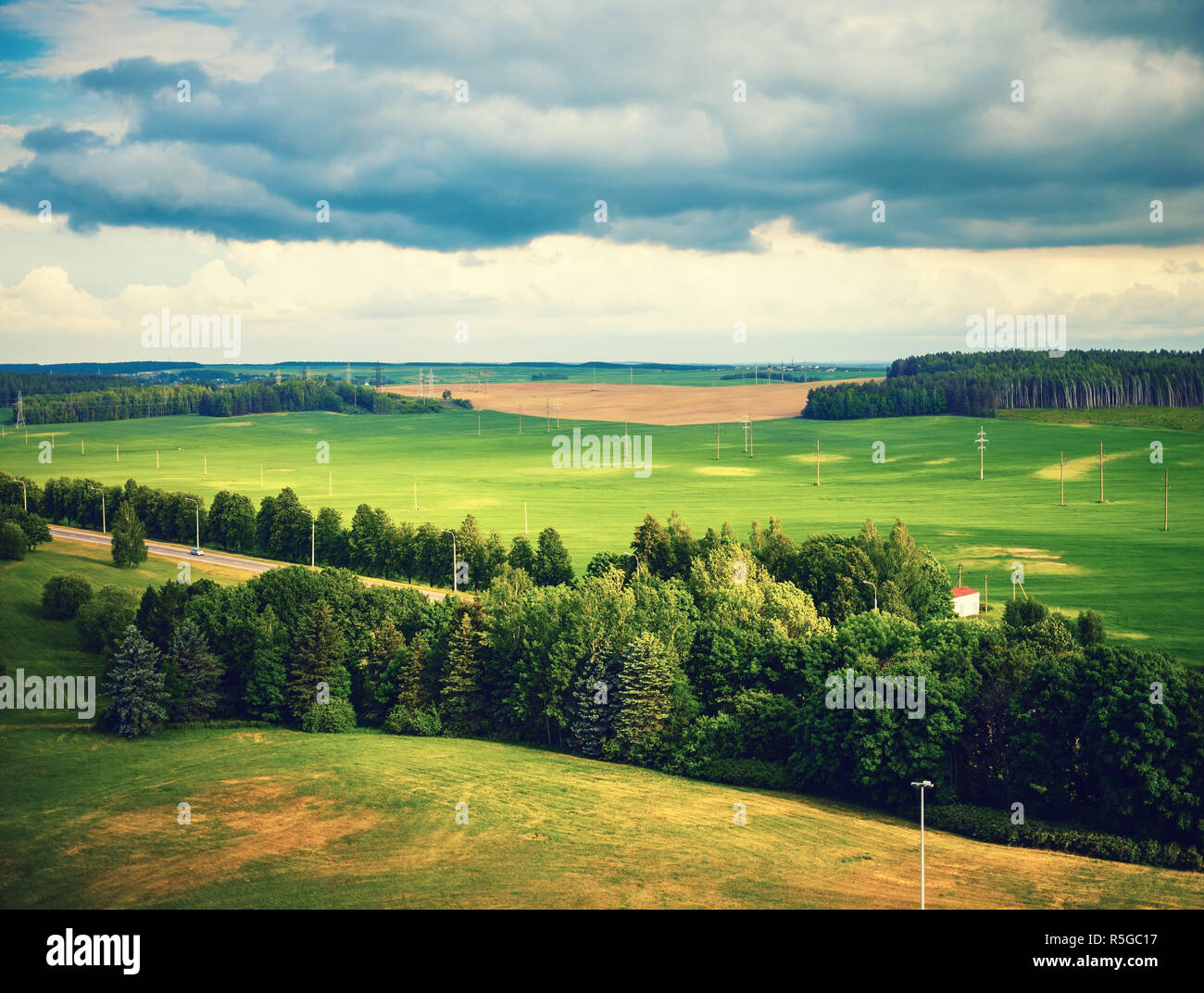 Fields, trees and forests Stock Photo - Alamy