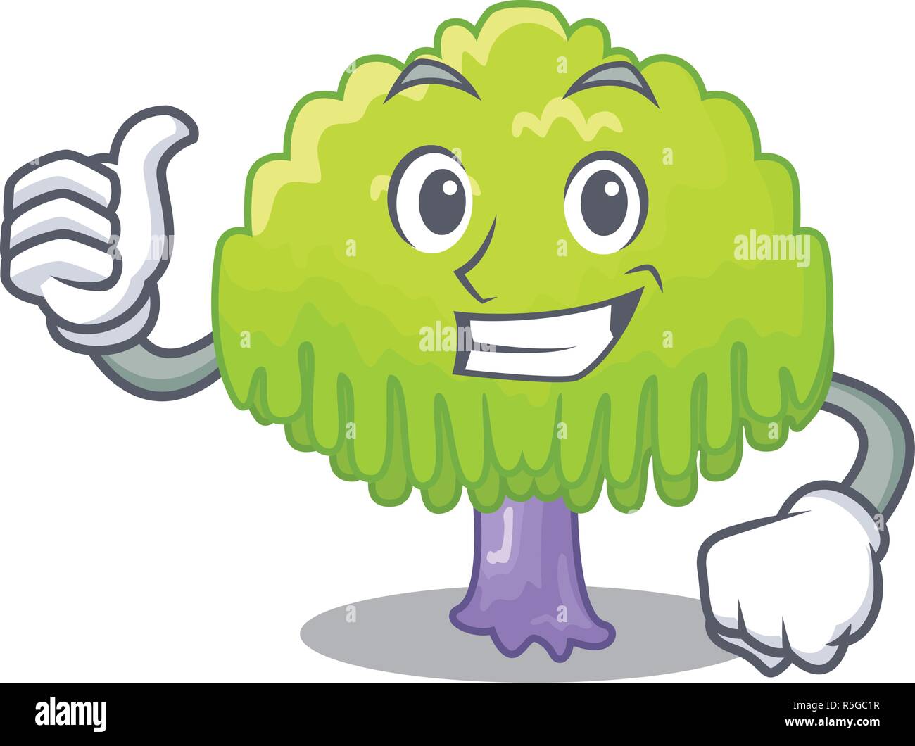 Thumbs up drawing of willow tree shape cartoon vector illustration ...