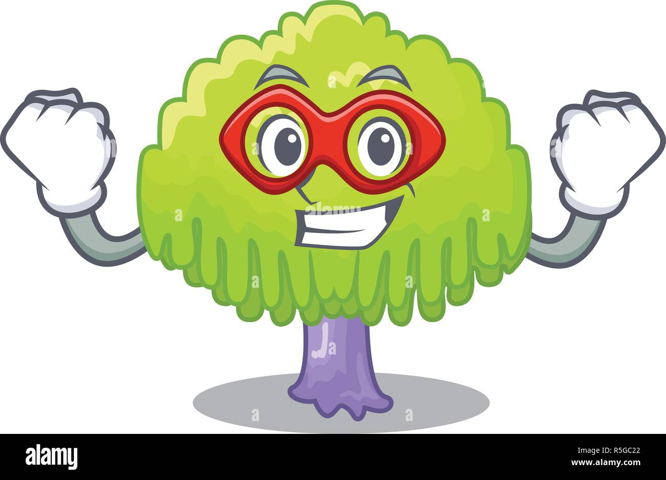 Super hero drawing of willow tree shape cartoon vector illustration ...