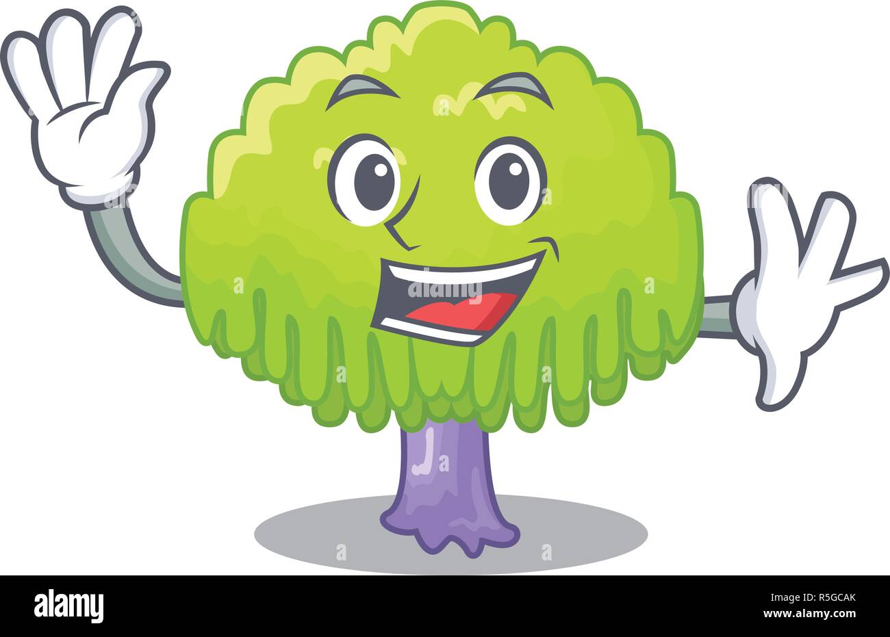 Waving drawing of willow tree shape cartoon vector illustration Stock ...