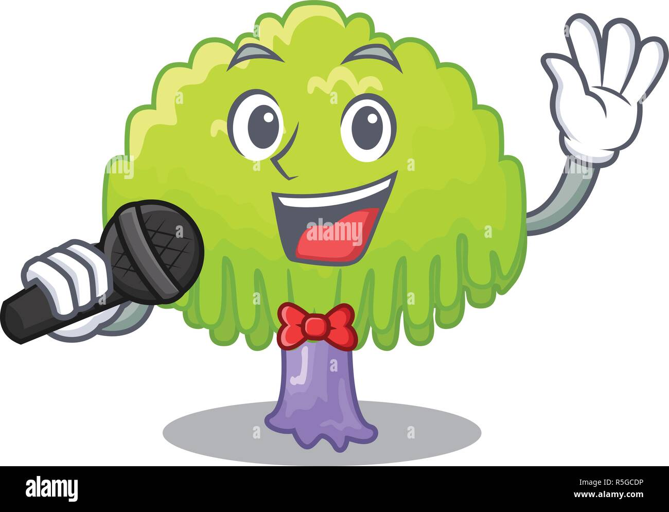 Singing green tree willow on the character vector illustrstion Stock ...