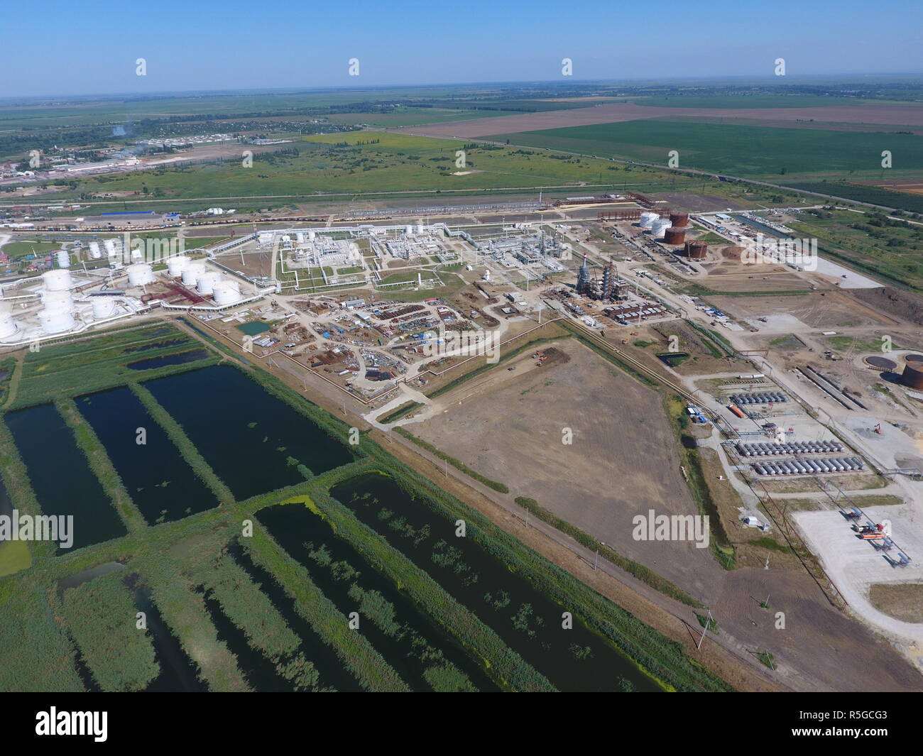 Landscape of the city of Slavyansk in the Kuban. The type of treatment ...