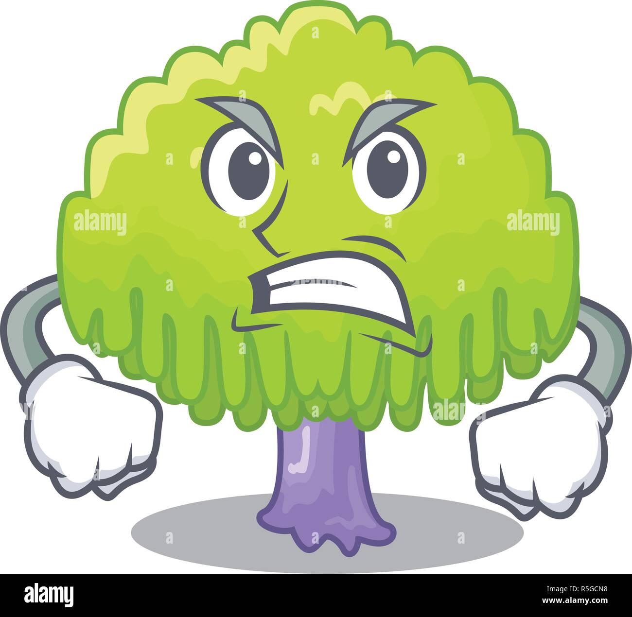 Angry green tree willow on the character vector illustrstion Stock ...