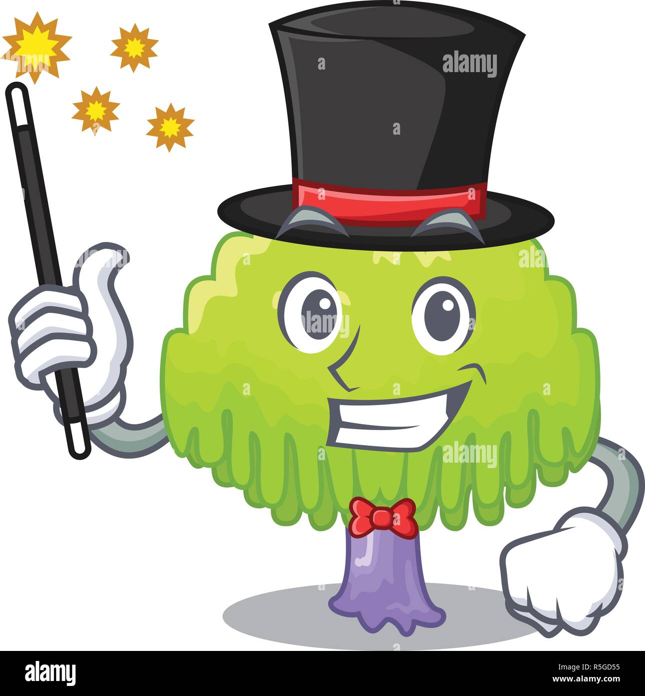 Magician willow tree branch for frame cartoon vector illustration Stock ...