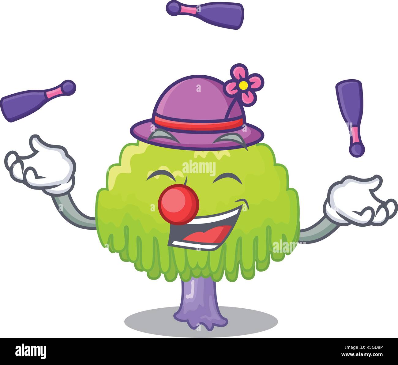 Juggling willow tree branch for frame cartoon vector illustration Stock ...